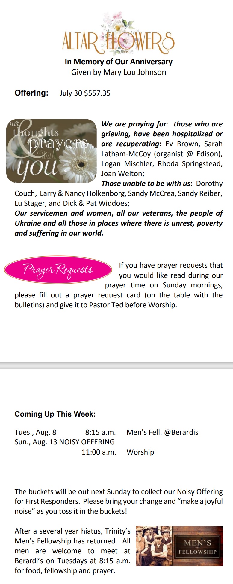 BulletinInsert – Trinity United Methodist Church